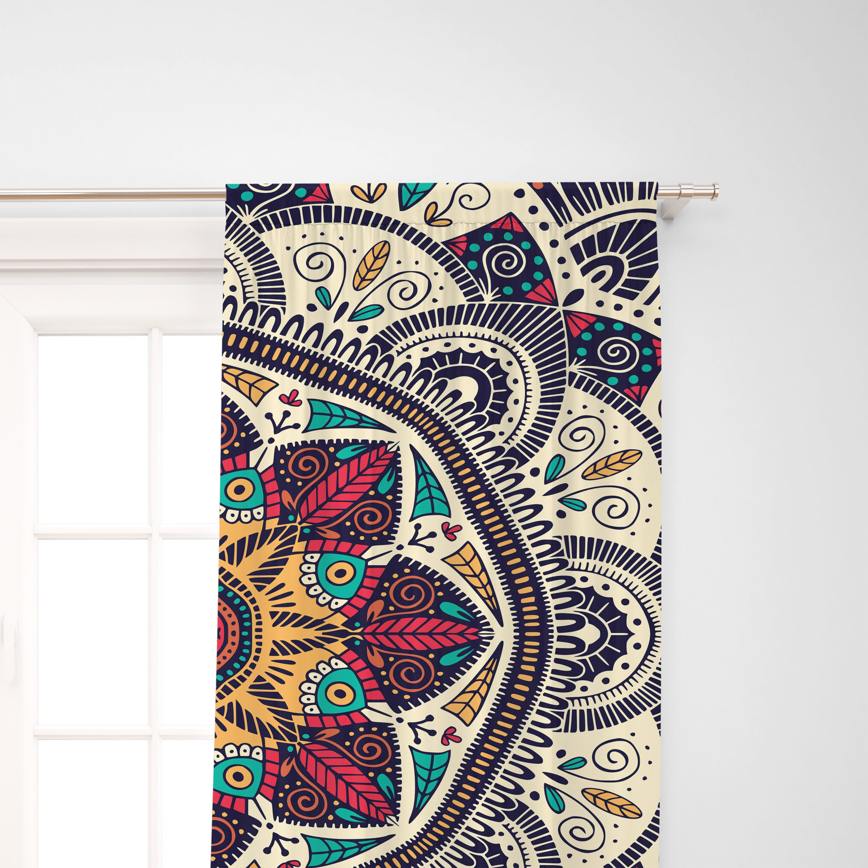 Boho Mandala Window Curtains Options Sheer Semi Sheer Lined | Etsy