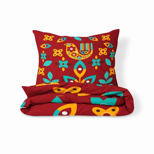 Peacock Comforter Duvet Cover Pillow Shams Etsy