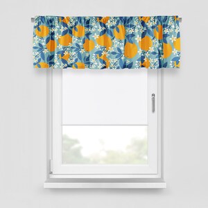 Kitsch Oranges Window Curtains Blue and Orange Fruit Curtains - Etsy