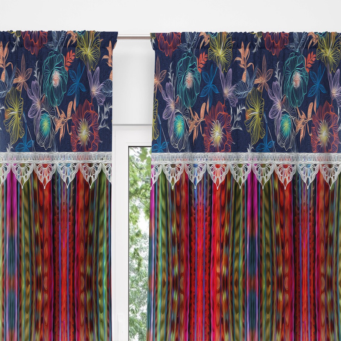 Boho Window Curtains - Etsy