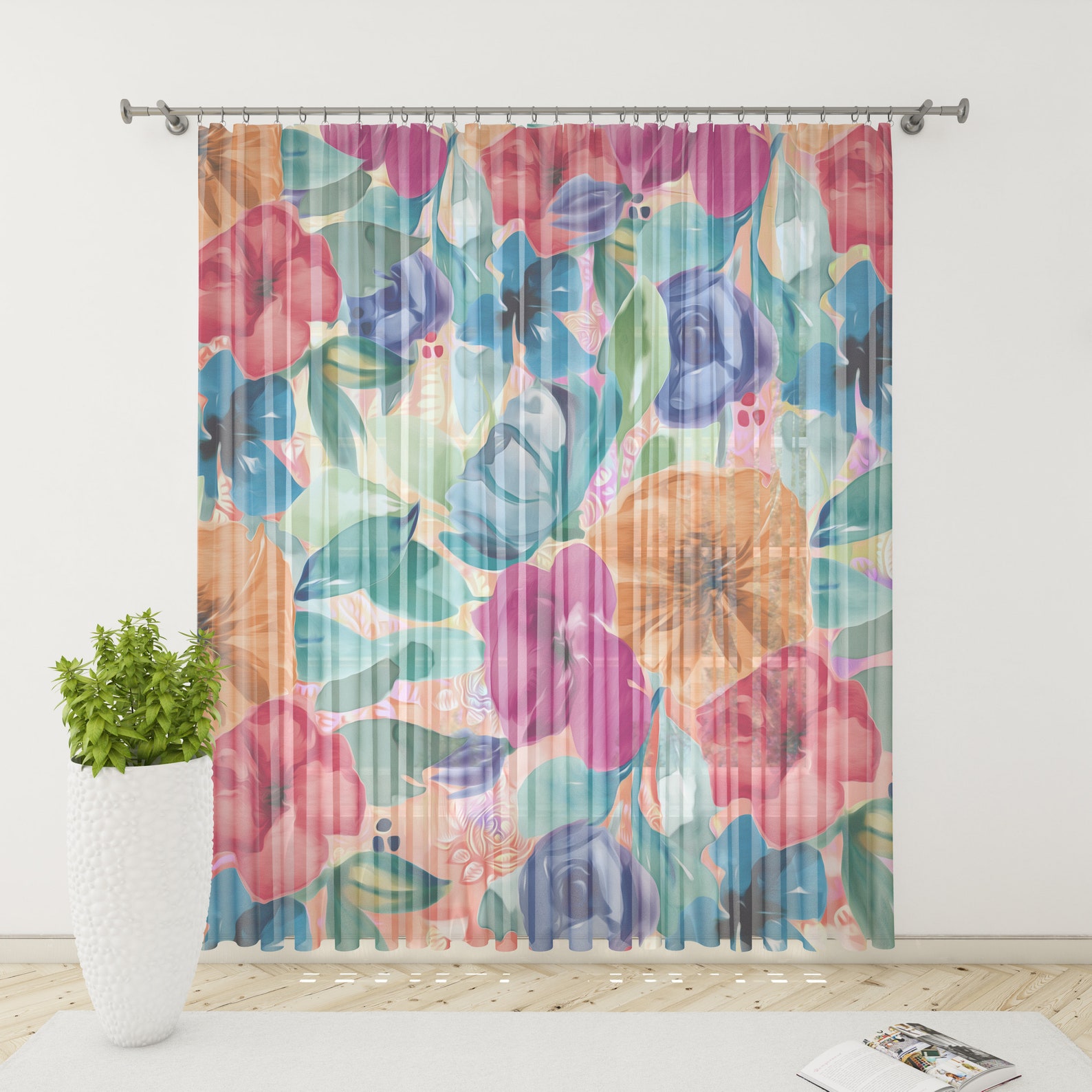Floral Garden Window Curtains - Etsy