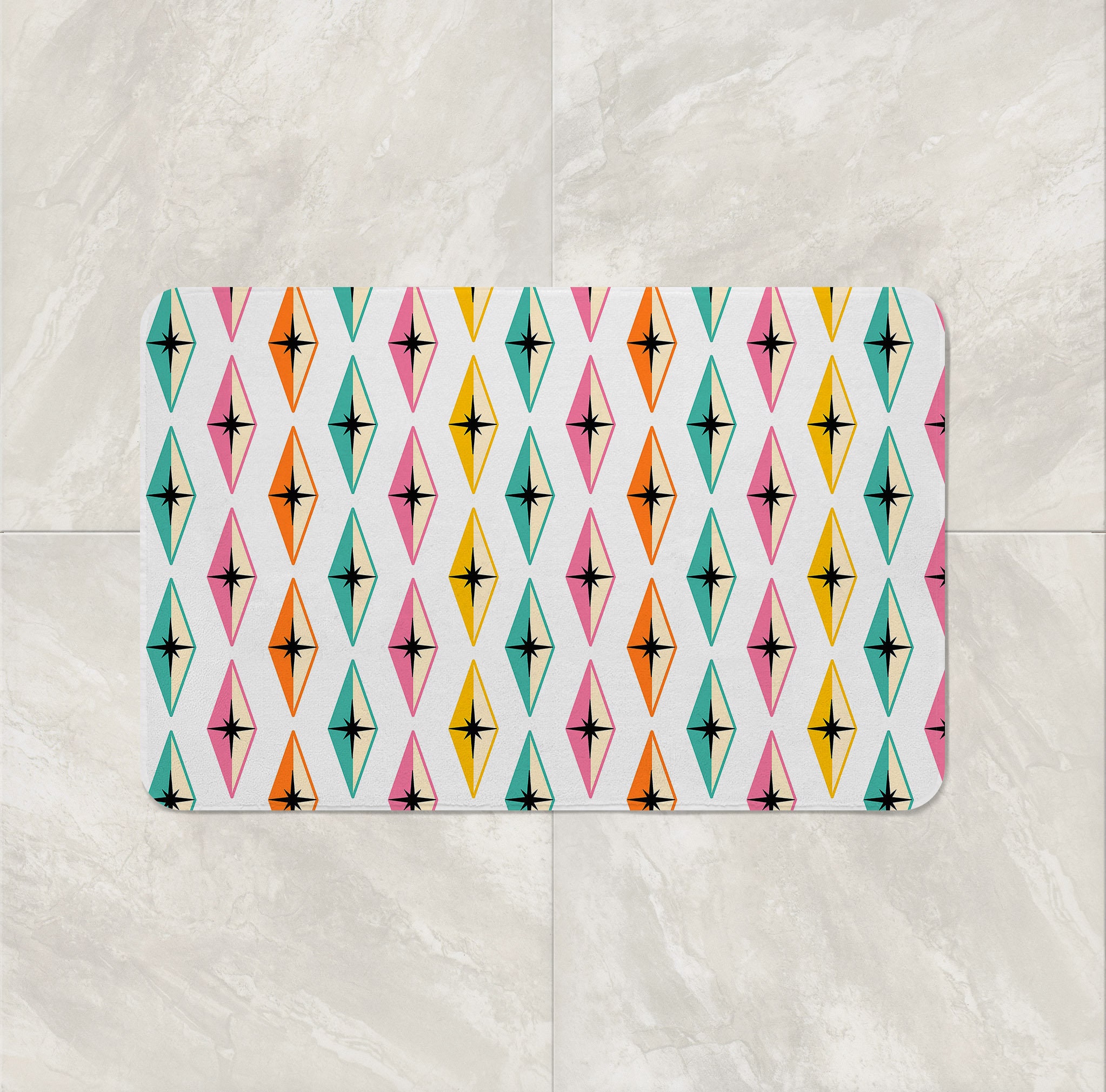 Mid Century Modern Shower Curtain Diamond Pattern - Etsy