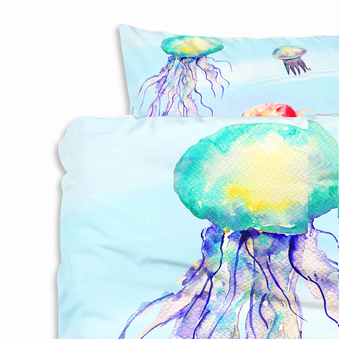 Watercolor Jelly Fish Bedding Comforter Duvet Cover Pillow - Etsy