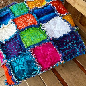 Batik Patchwork Rag Quilt 54 X 83 Twin Size Quilt - Etsy