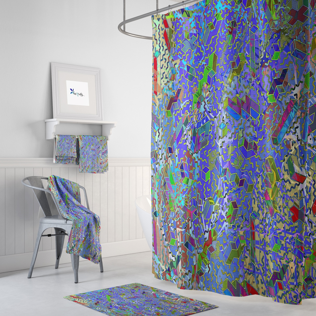 Shower Curtain, Fabulous Funky, Bath Mat, Bath Towels, Hand Towels - Etsy