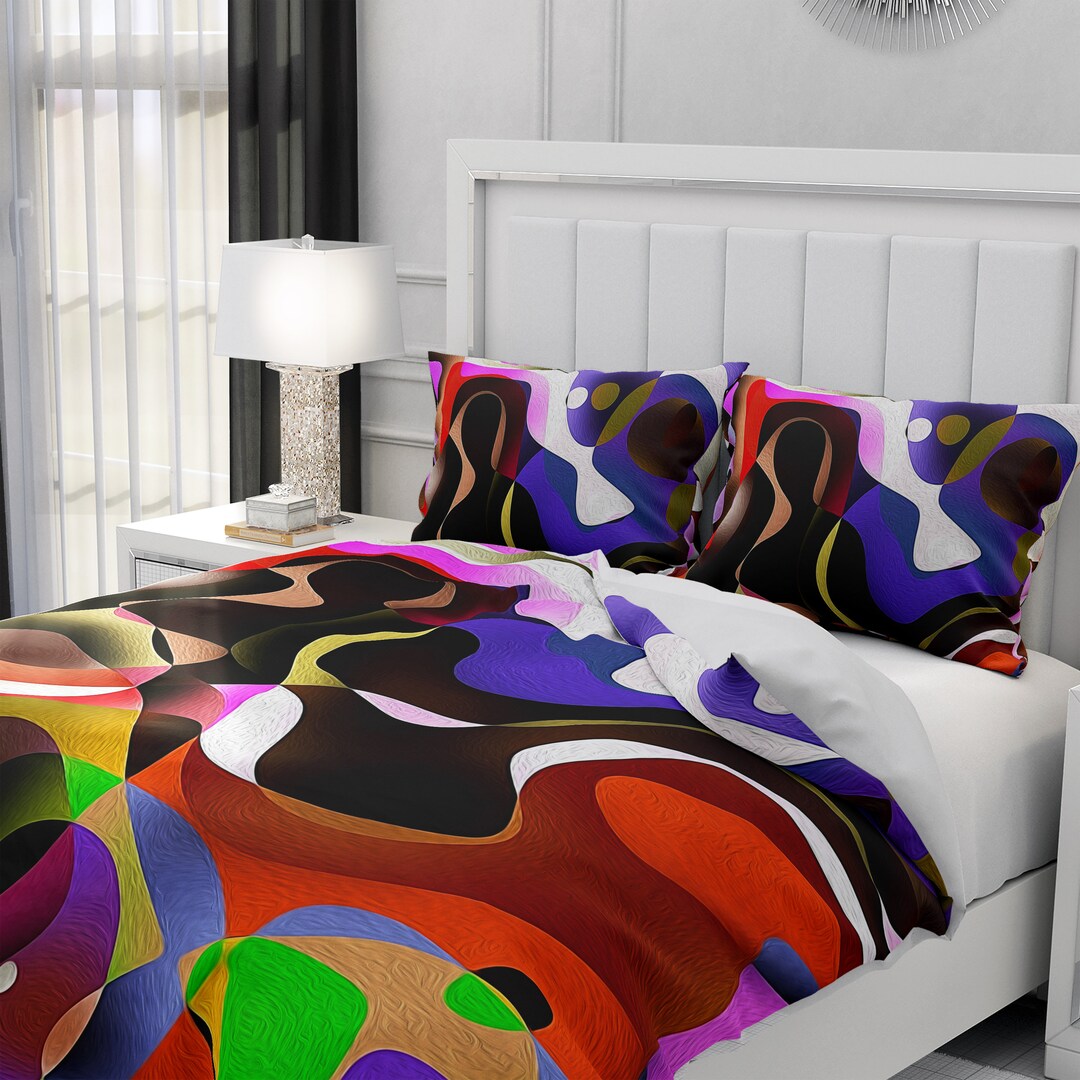 Comforter or Duvet Cover Color Crazy Abstract - Etsy