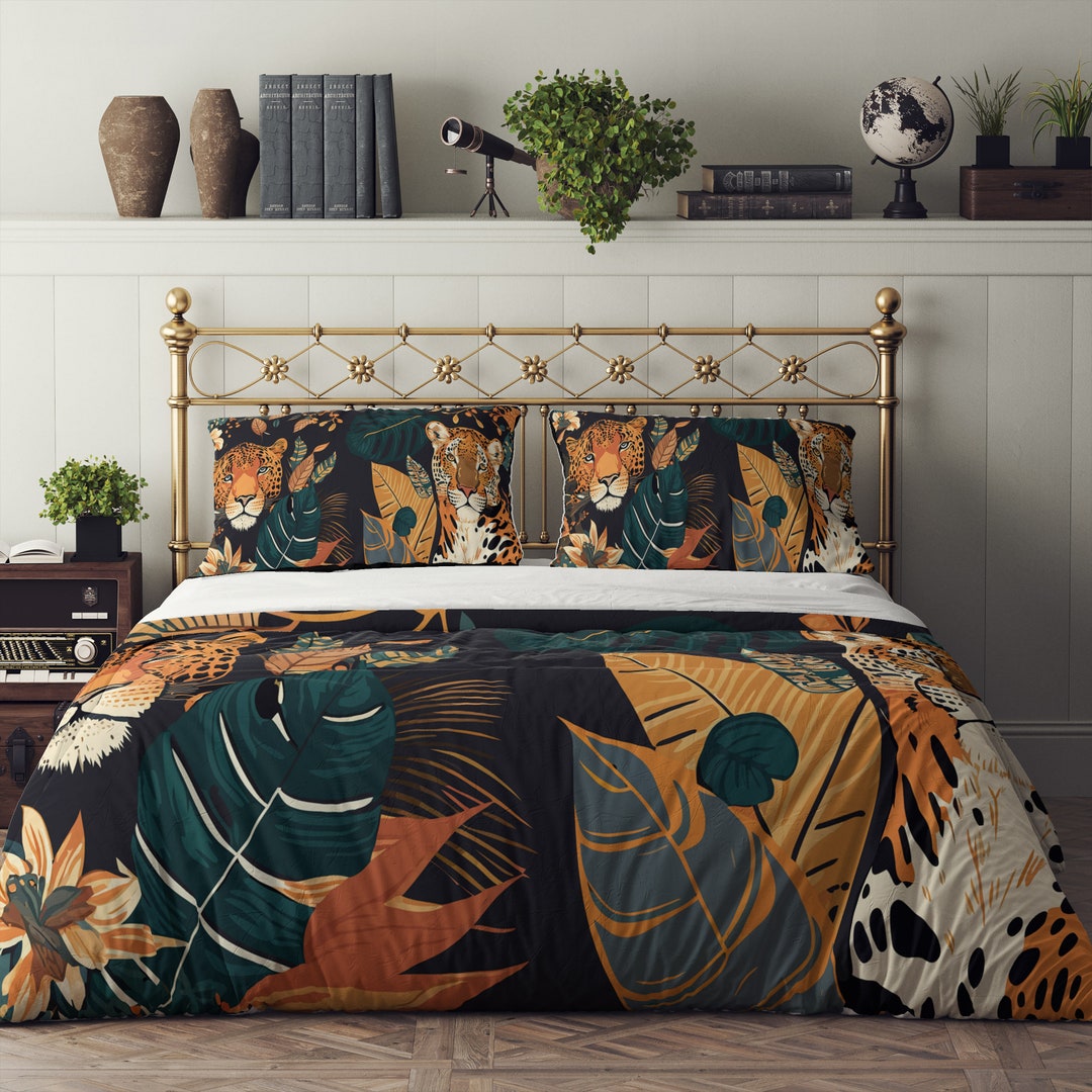 Tiger Bedding Set Reversible Comforter or Duvet Cover - Etsy
