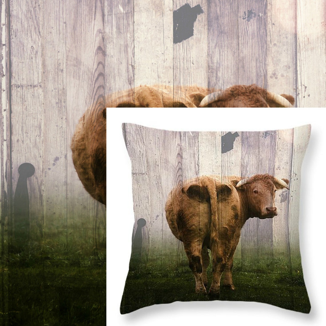 Primitive Rustic Cow Throw Pillow Farmhouse Country Decor - Etsy