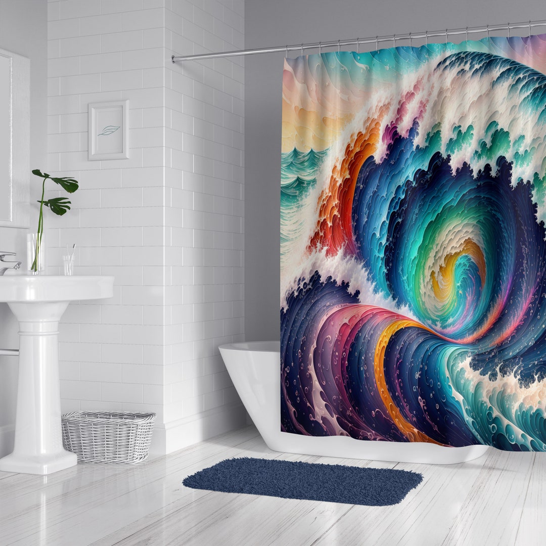Ocean Wave Shower Curtain - Etsy