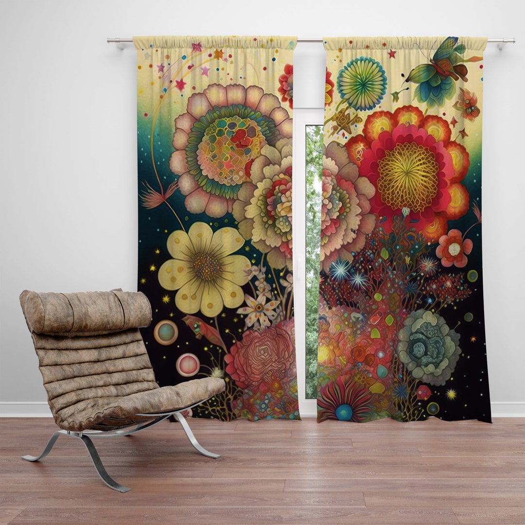 Arlo Floral Window Curtains - Etsy