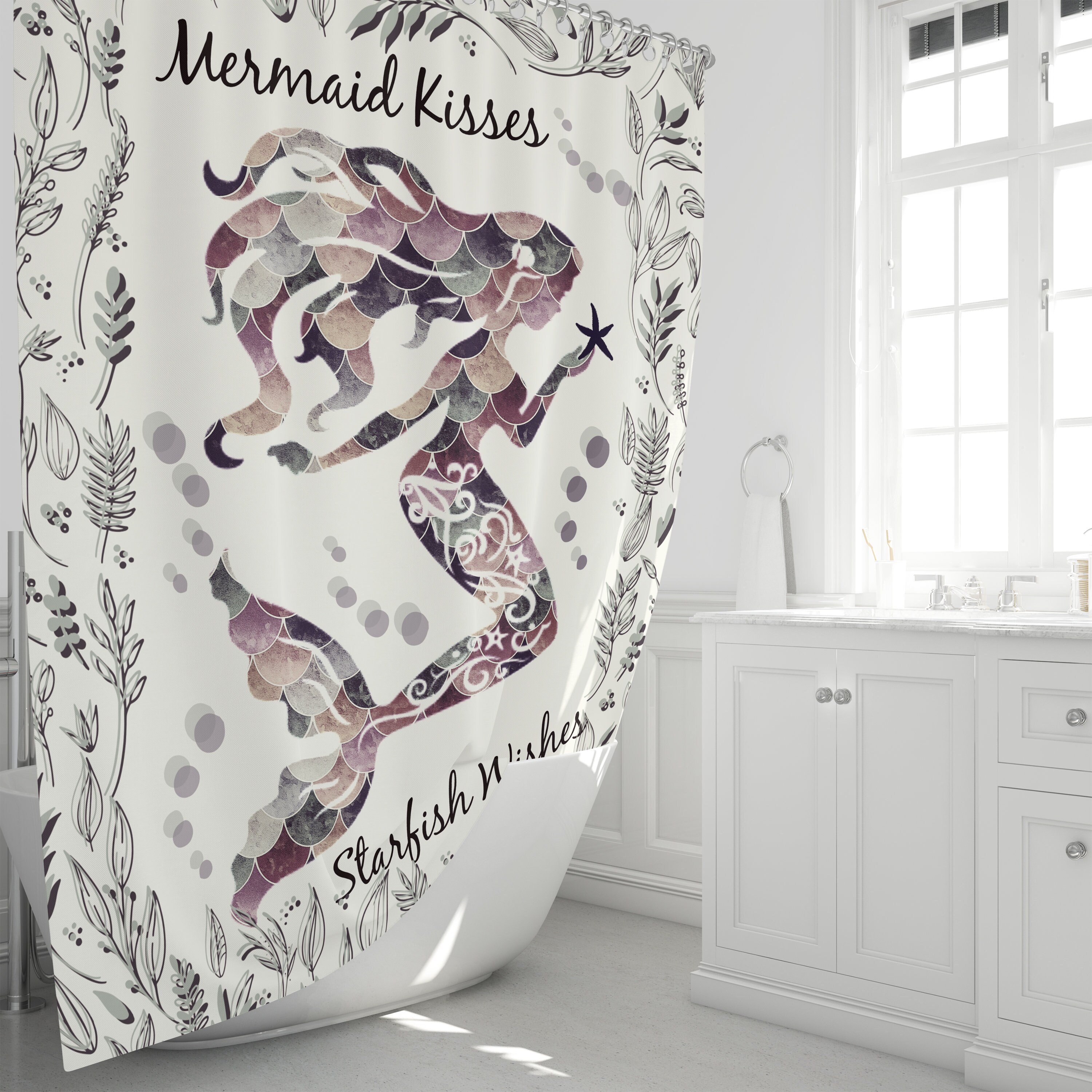 Vintage Mermaid Shower Curtain