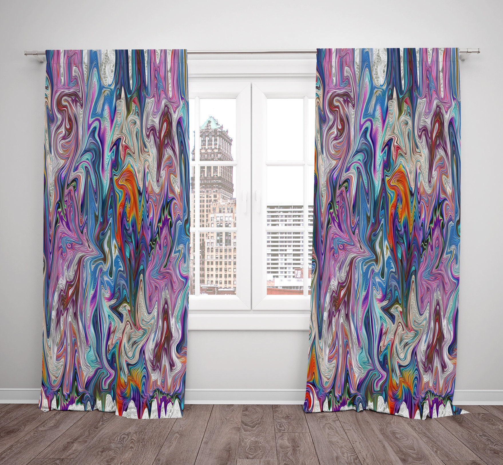 Boho Chic Window Curtains Funky Elegance | Etsy