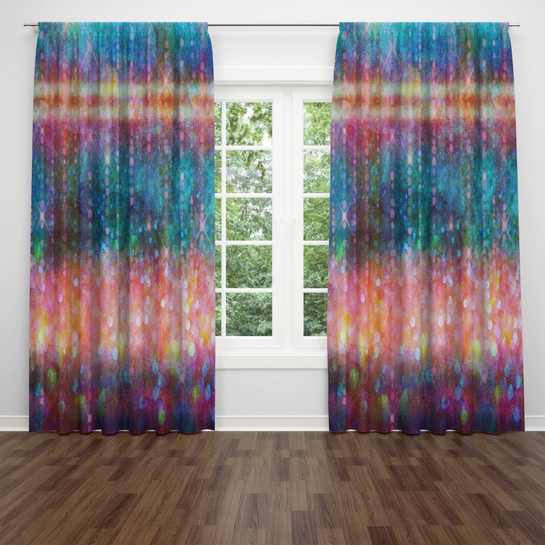 Boho Chic Window Curtains , Bohemian Rain - Etsy