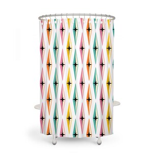 Mid Century Modern Shower Curtain Diamond Pattern - Etsy