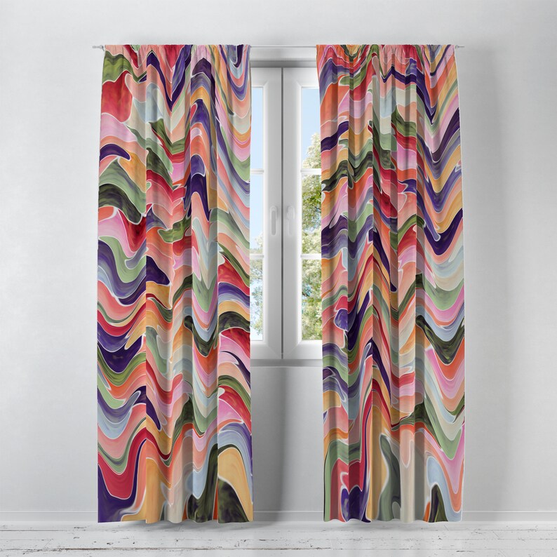 Bohemian Swirl Window Curtains - Etsy