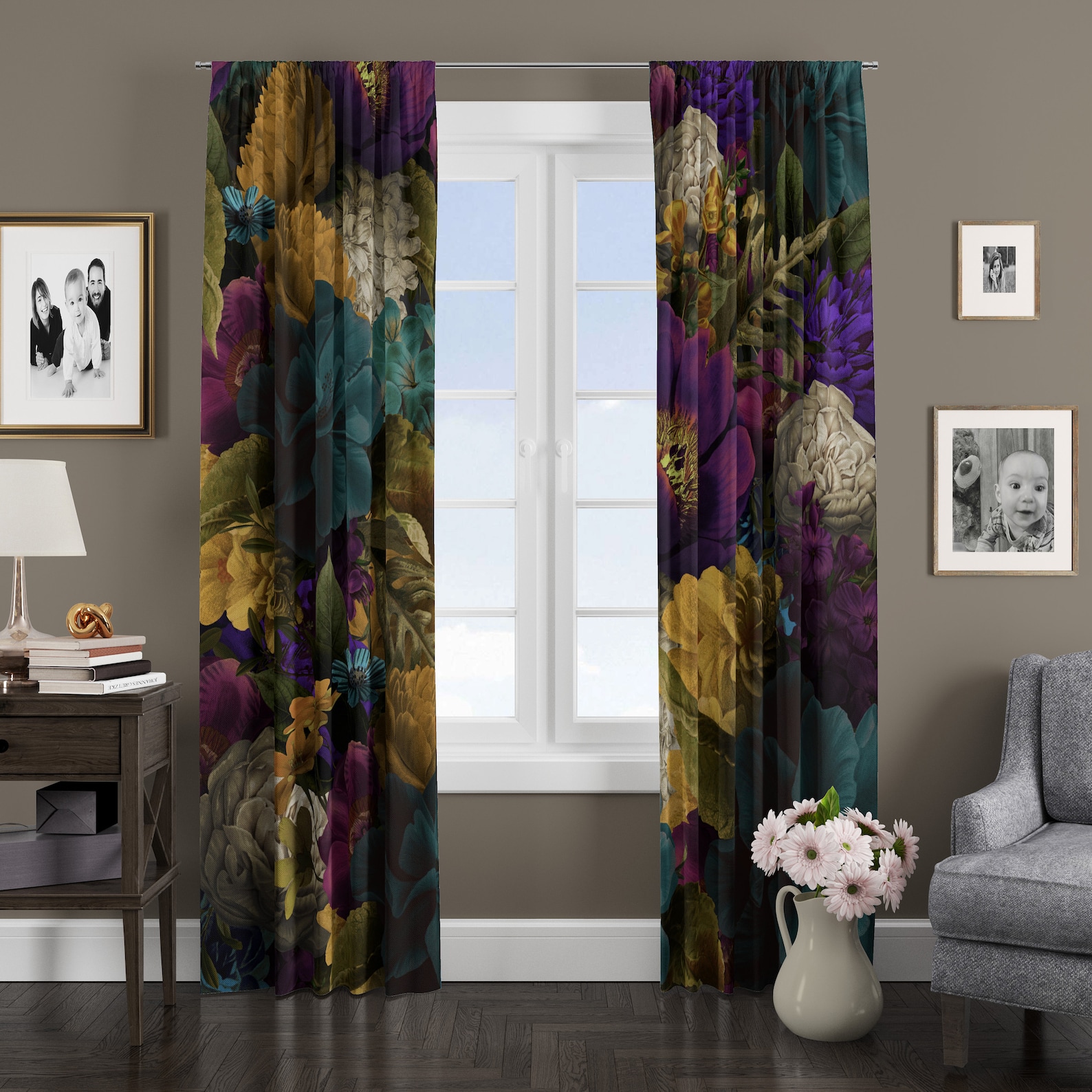 Romantic Floral Window Curtains | Etsy