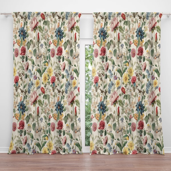 Floral Curtains - Etsy