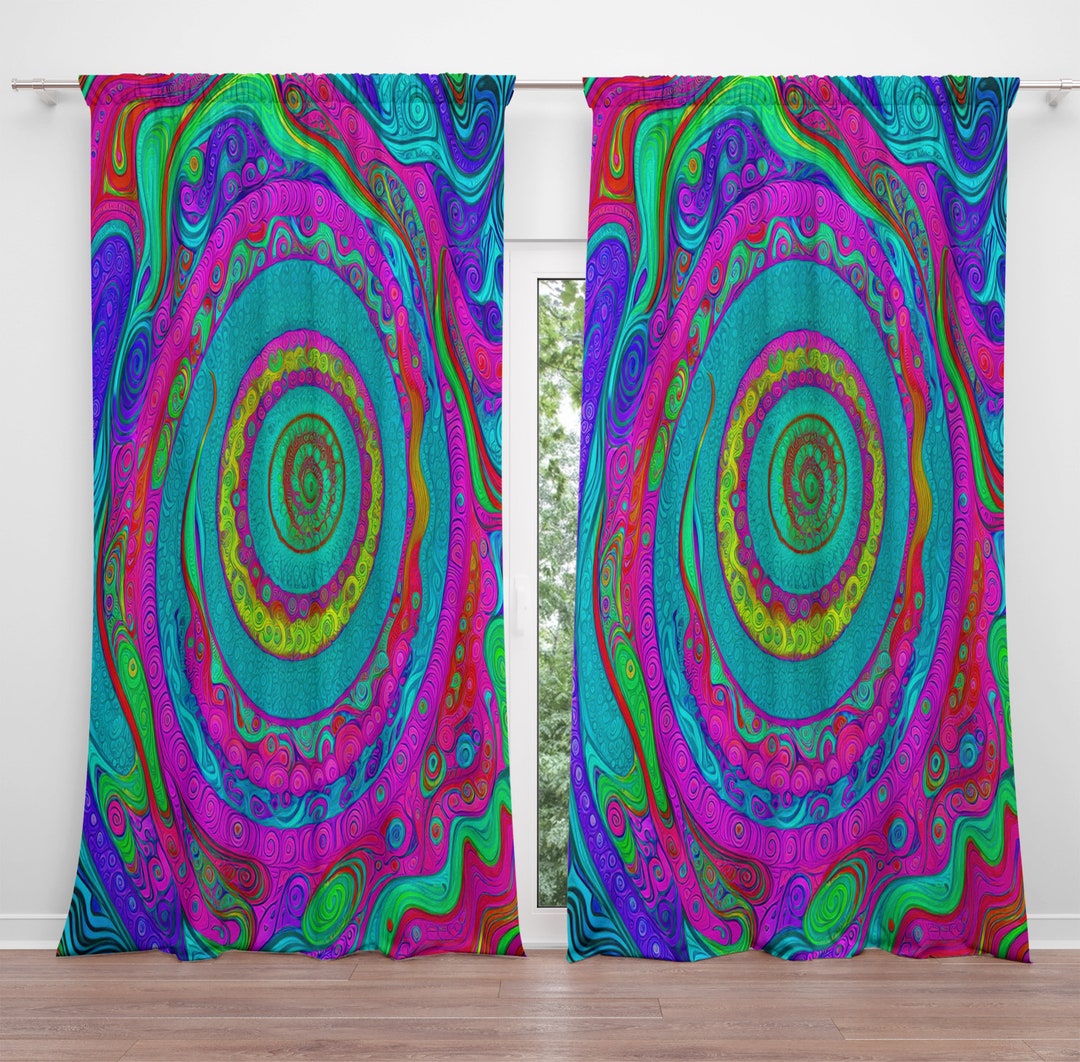 Colorful Psychedelic Hippie Window Curtains - Etsy