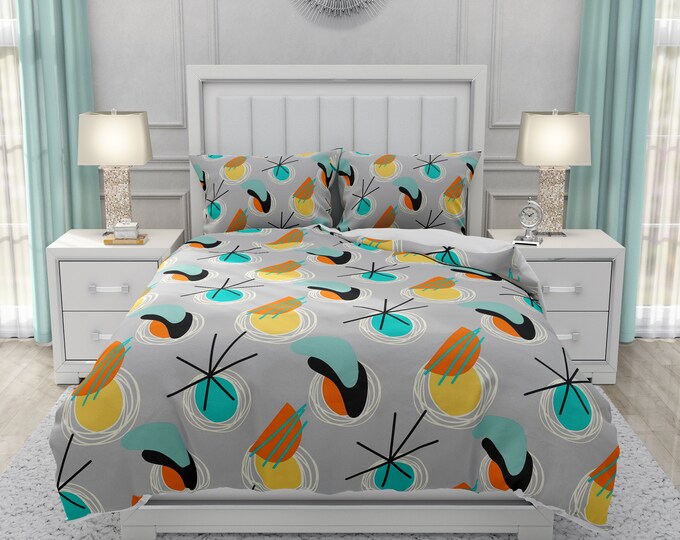 Atomic Comforter, Mid Century Modern Bedding Twin, Full, Queen, King ...