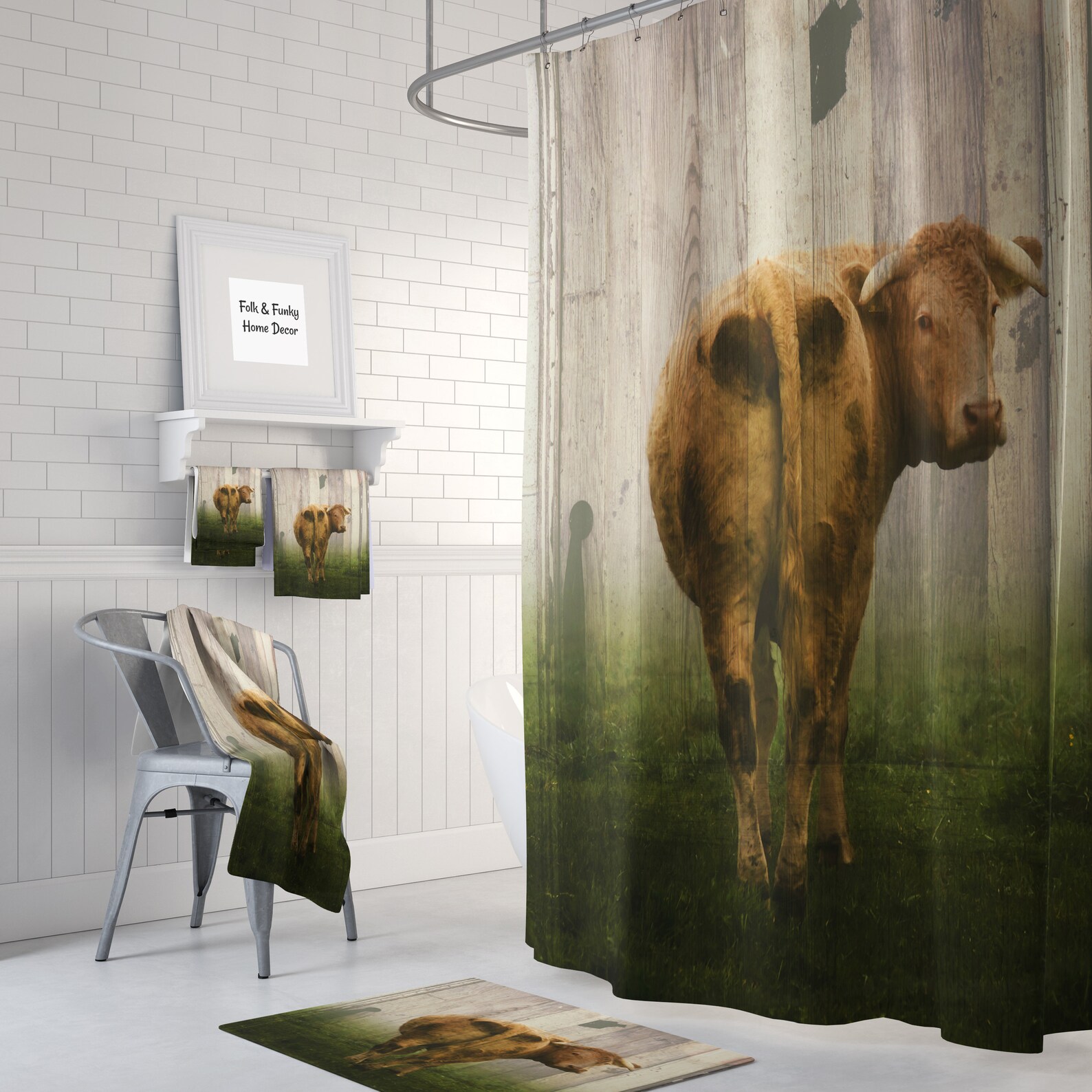 Rustic Cow Shower Curtain - Etsy