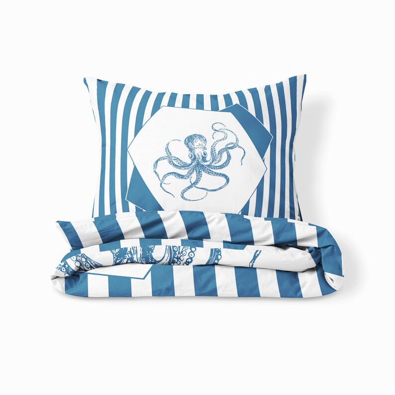 Blue Octopus Bedding Set Comforter or Duvet Cover - Etsy