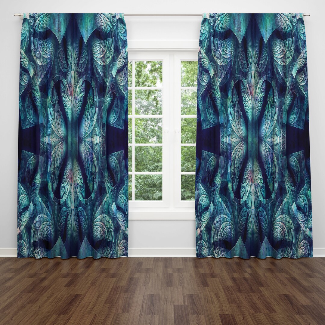 Bohemian Window Curtains ,blue Boho Chic, Custom Curtains, Valance - Etsy