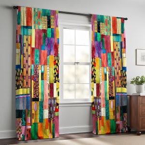 Fun and Funky Faux Patchwork Window Curtains - Etsy