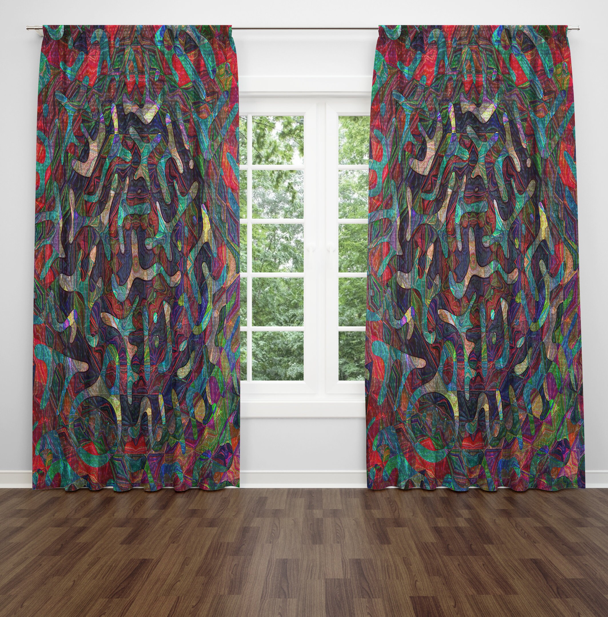 Boho Window Curtains Eclectic Window Treatments | Etsy