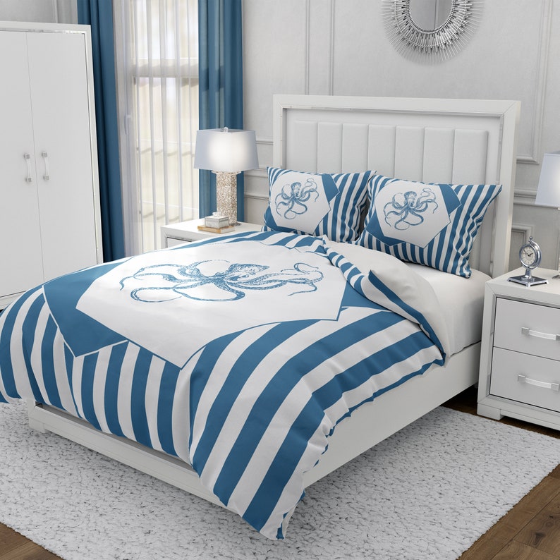 Blue Octopus Bedding Set Comforter or Duvet Cover - Etsy