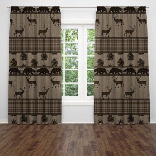Rustic Cabin Curtains - Etsy