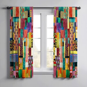 Fun and Funky Faux Patchwork Window Curtains - Etsy