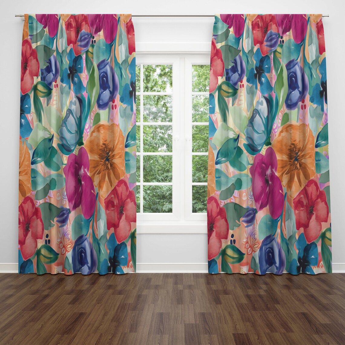 Floral Garden Window Curtains - Etsy
