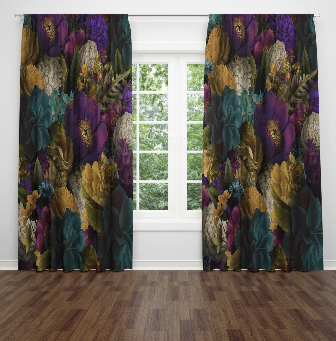 Romantic Floral Window Curtains - Etsy