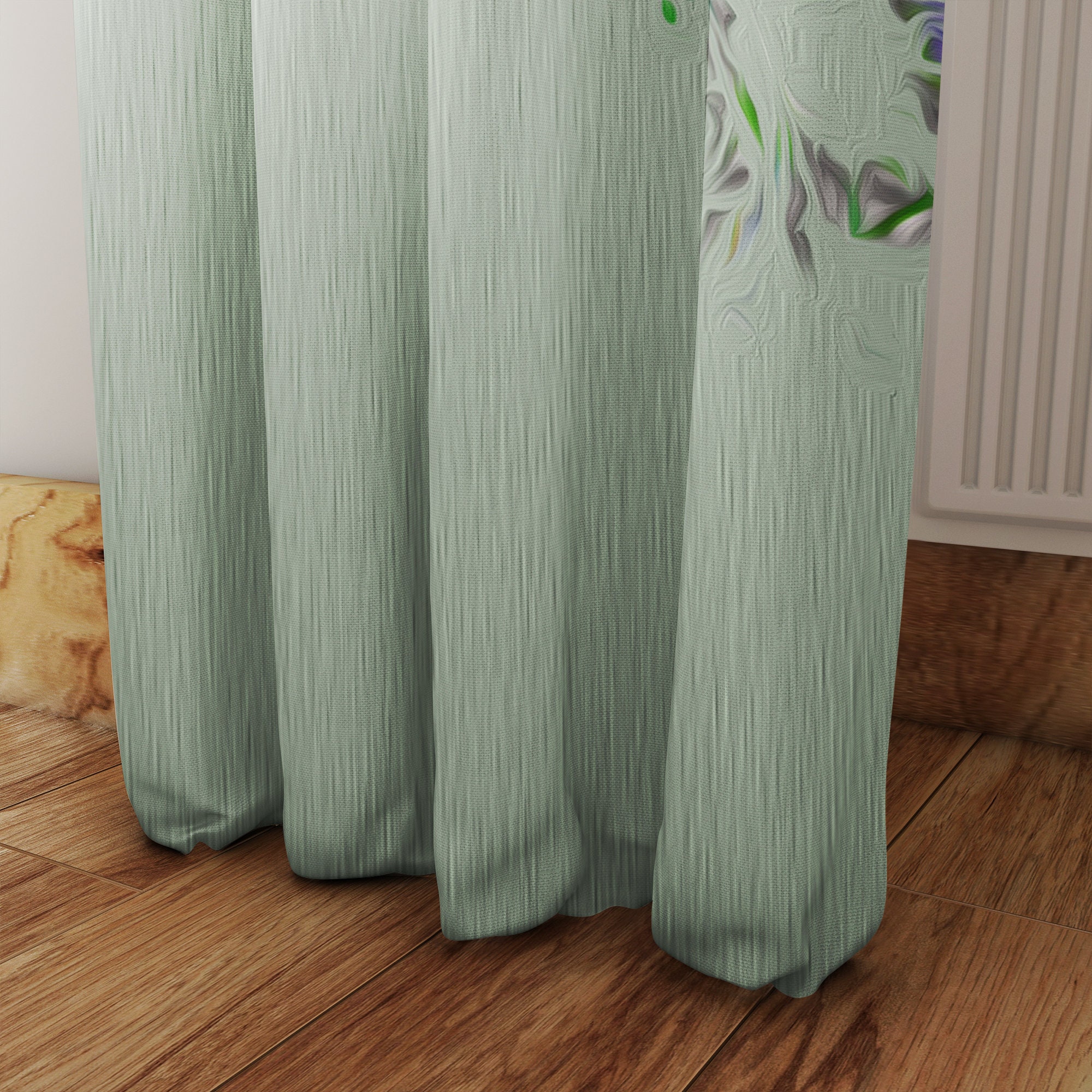 Window Curtains Sage Floral | Etsy