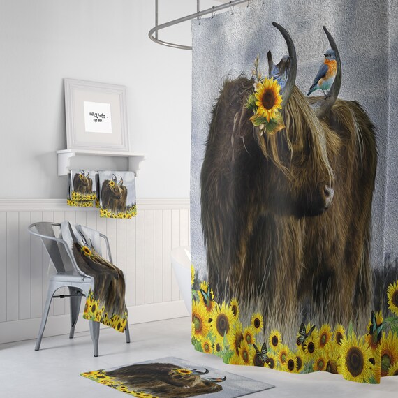 Scottish Highlander Shower Curtain - Etsy