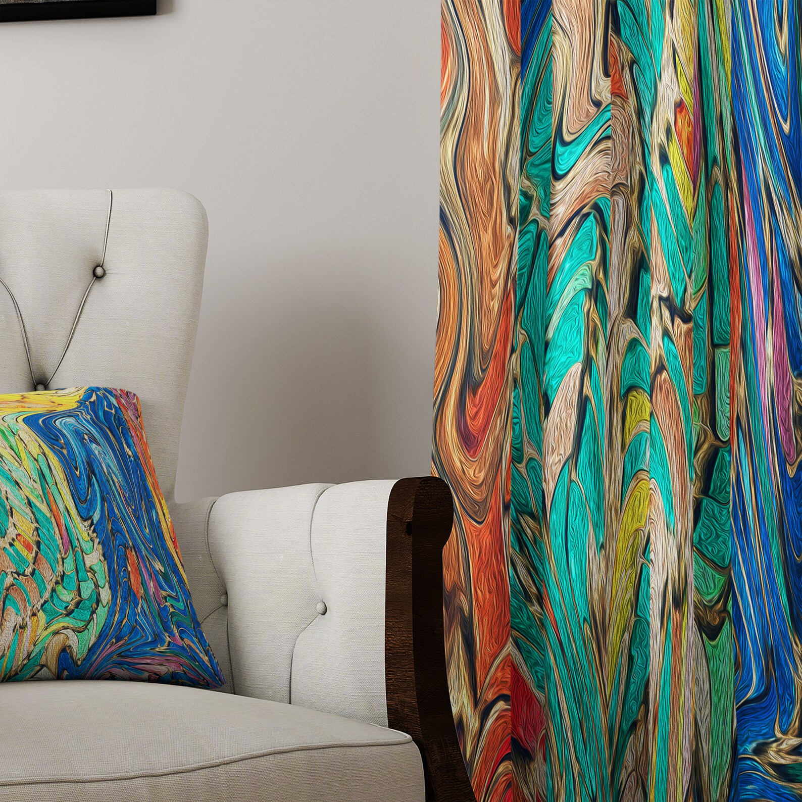 Boho Chic Window Curtains Hippie Abstract | Etsy