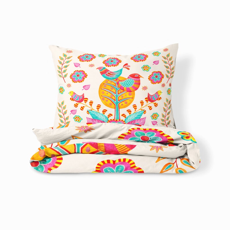 Nordic Folk Art Comforter Duvet Cover Pillow Shams | Etsy