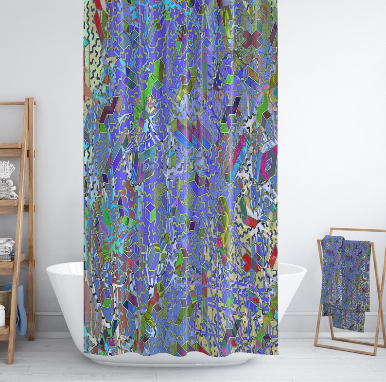 Shower Curtain Fabulous Funky Bath Mat Bath Towels Hand - Etsy