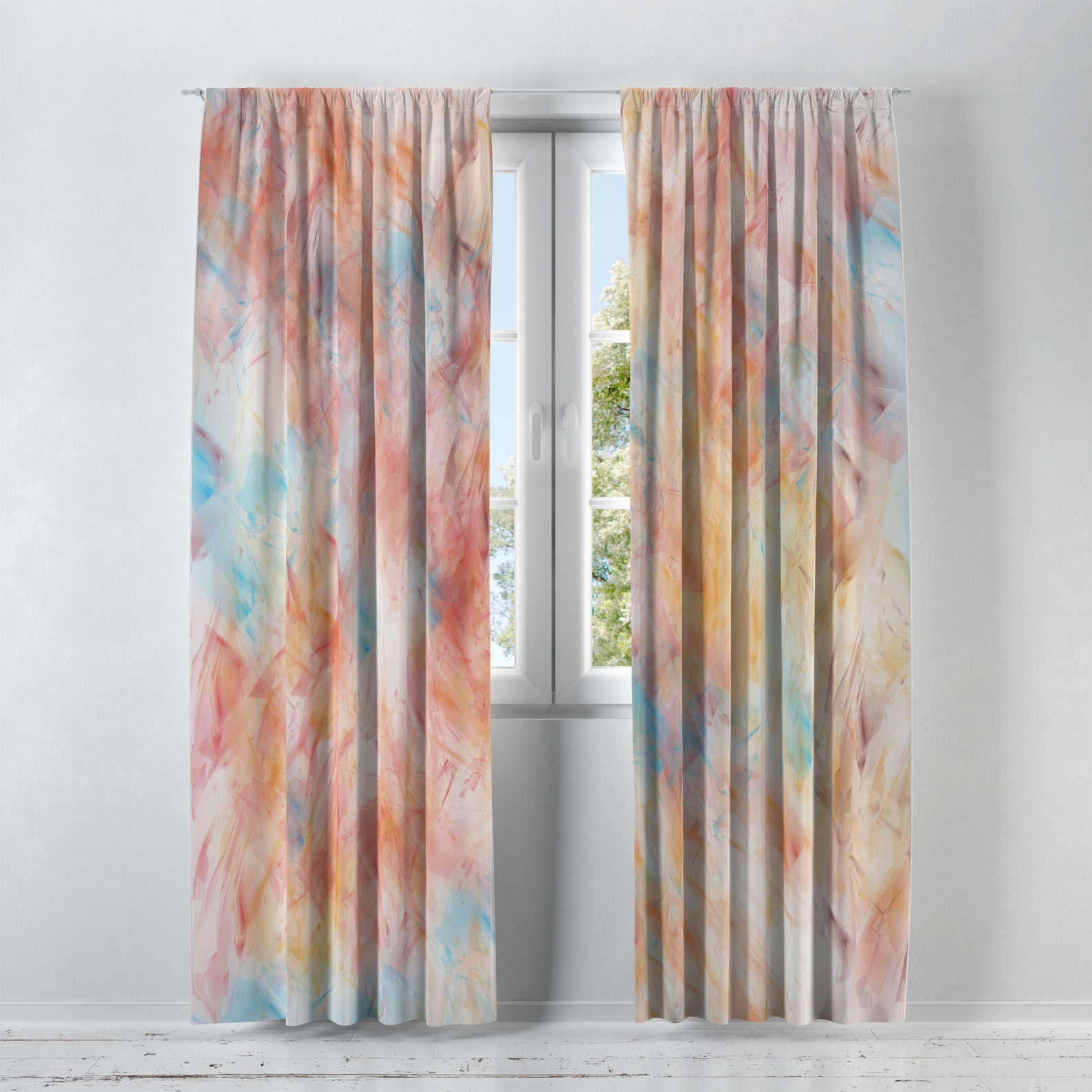 Watercolor Whispers Window Curtains Blackout or Sheer Window - Etsy