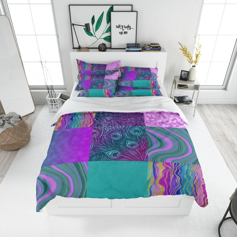 Purple Boho Comforter Duvet Cover Pillow Shams - Etsy