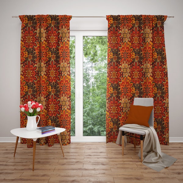 Orange Curtains - Etsy