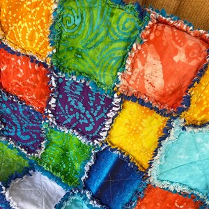 Batik Patchwork Rag Quilt 54 X 83 Twin Size Quilt - Etsy