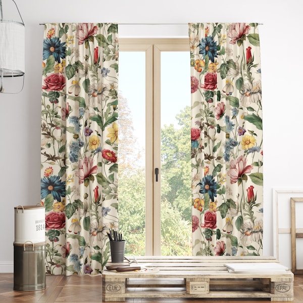 Floral Curtains - Etsy