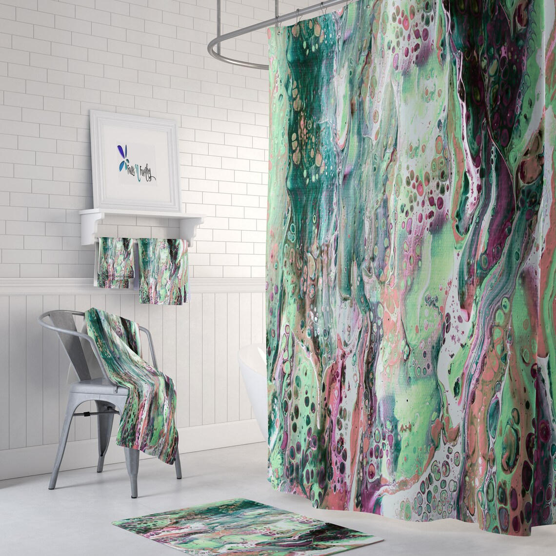 Shower Curtain Marble Abstract Bath Towels Bath Mat - Etsy