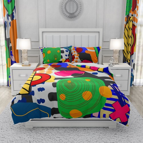 Abstract Art Duvet Cover or Comforter Artsy Colorful Bedding - Etsy