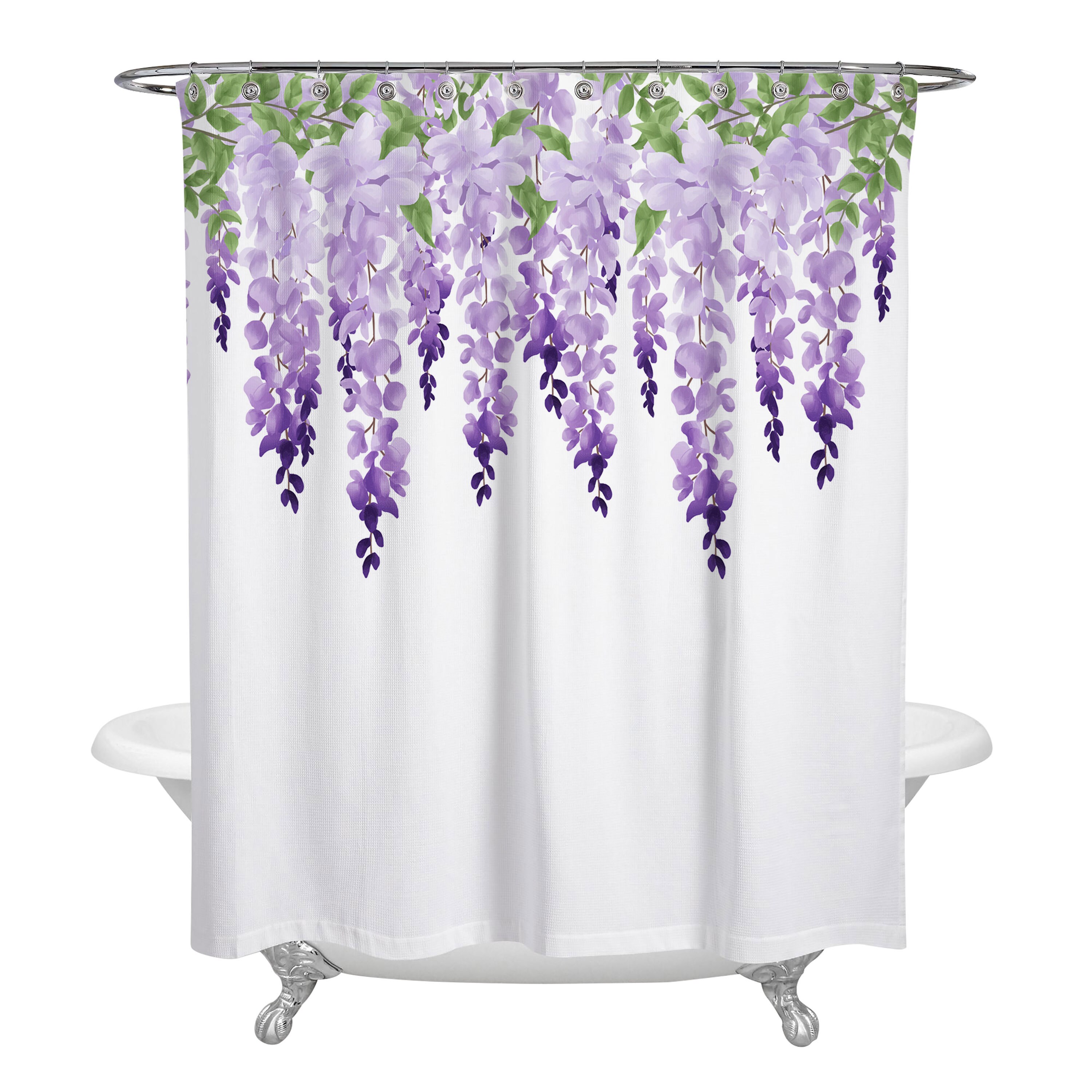 Wisteria Floral Vines Shower Curtain with Optional Bath Towels | Etsy