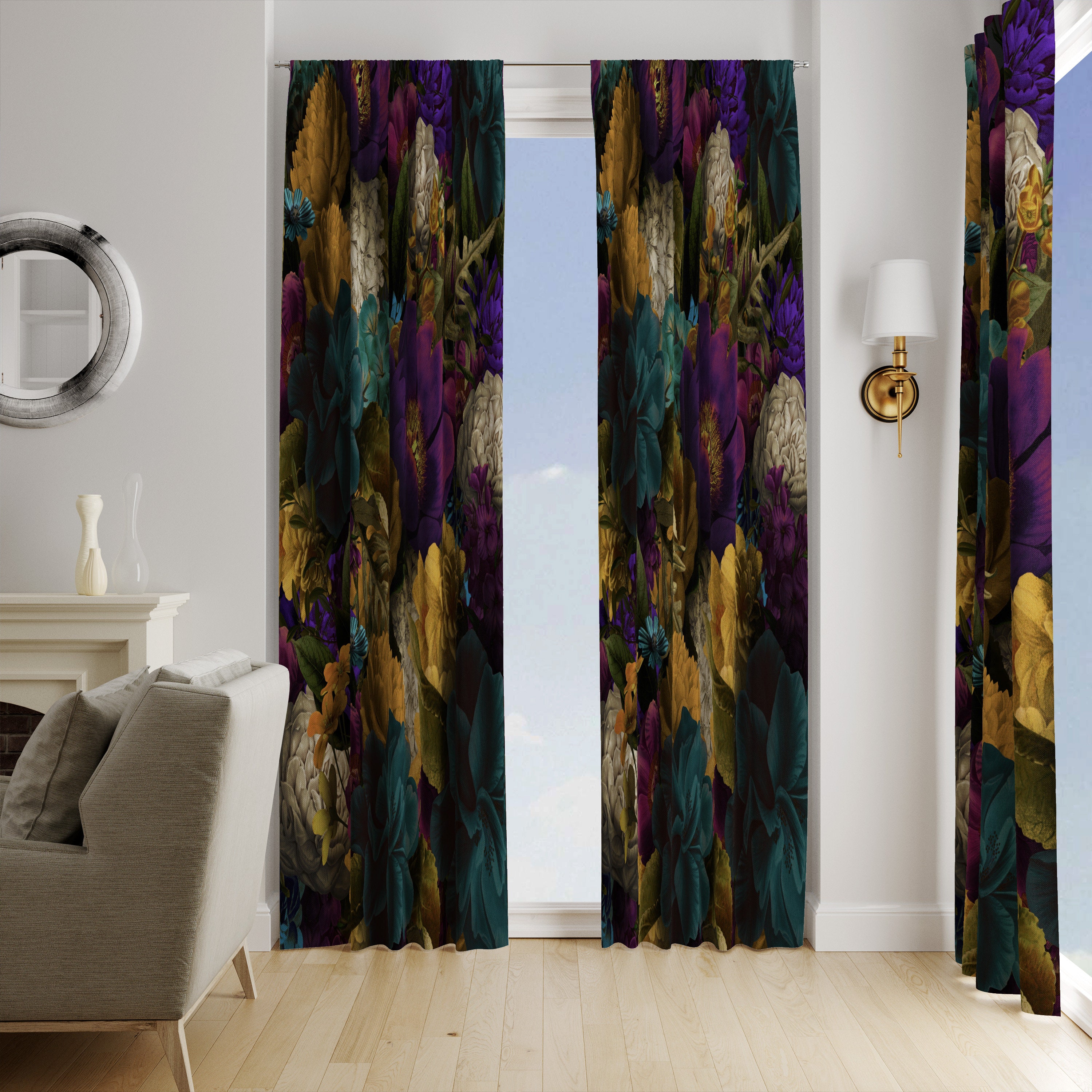 Romantic Floral Window Curtains | Etsy