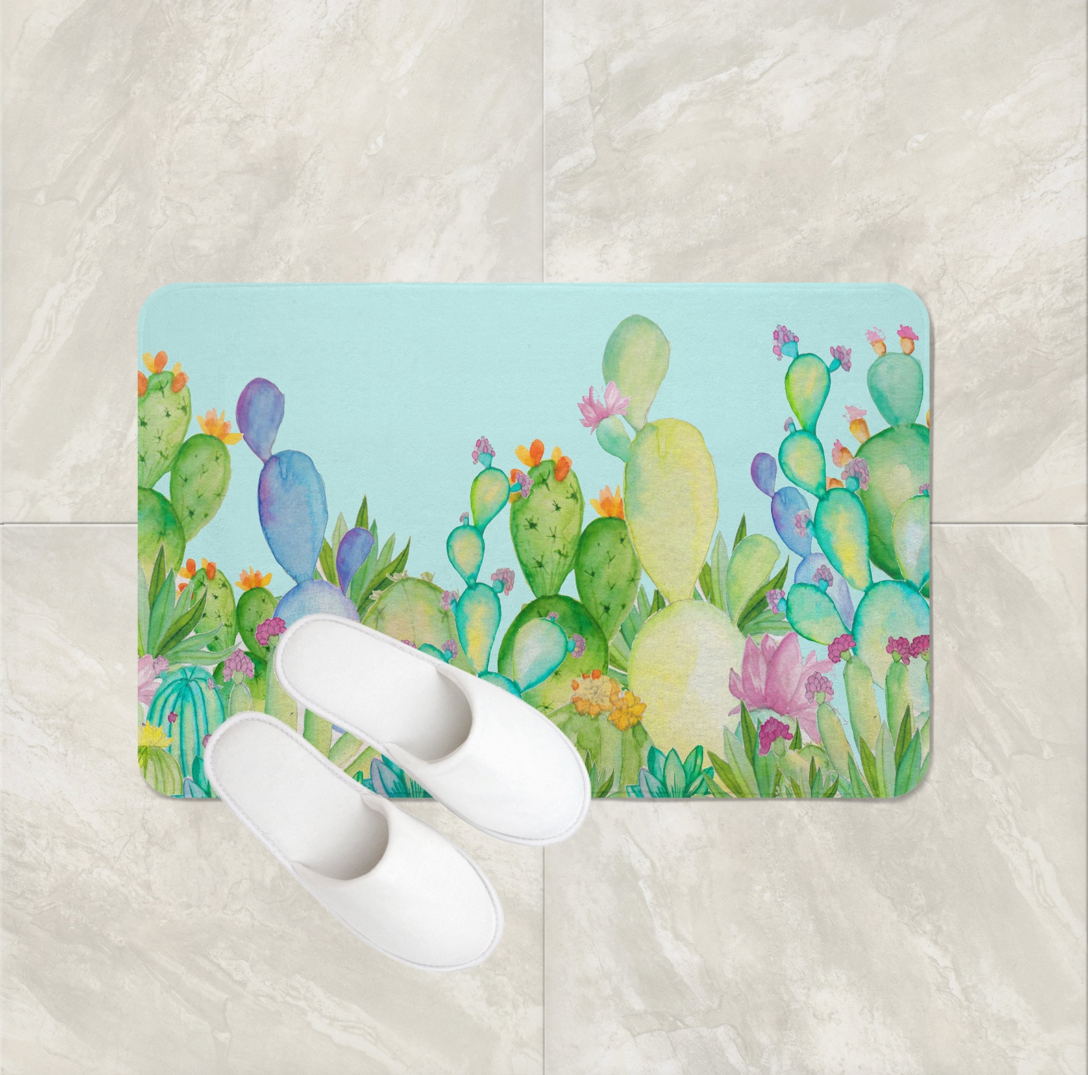 Cactus Shower Curtain Cactus Bath Mat Cactus Bathroom | Etsy