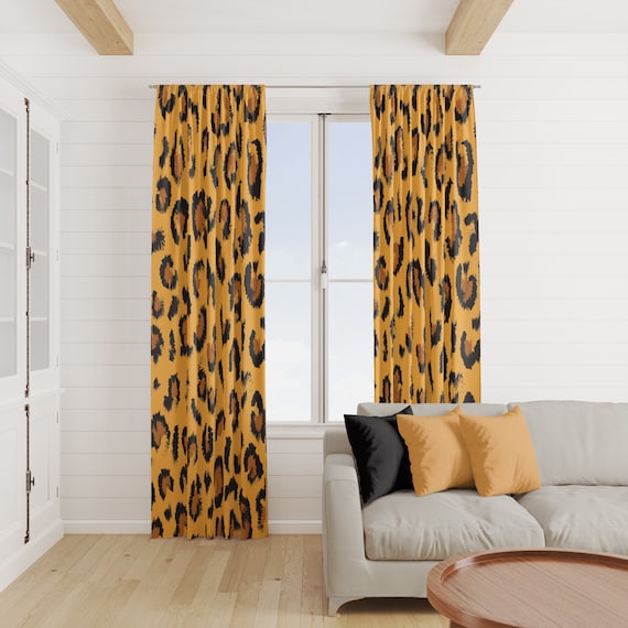 Leopard Print Window Curtains - Etsy
