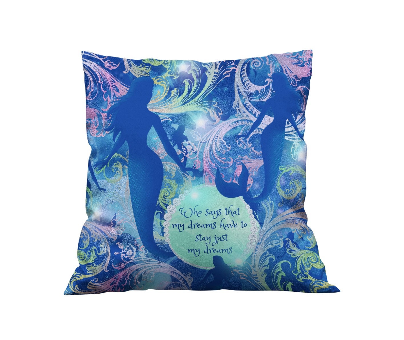 Mermaid Pillow Throw Pillow Mermaid Throw Pillow Decorative - Etsy UK